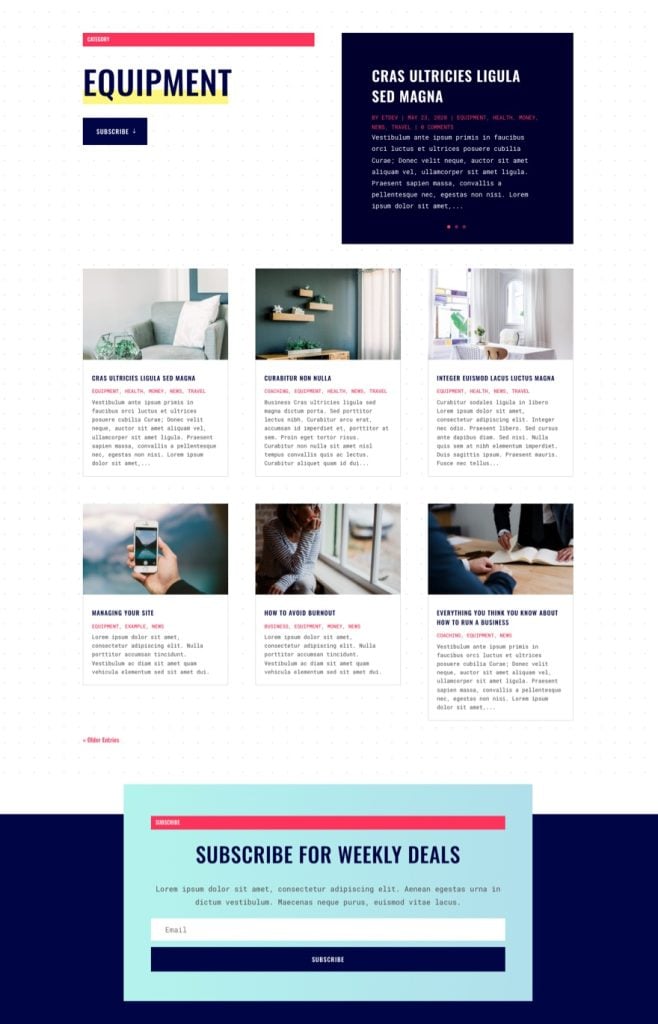 Download a FREE Category Page Template for Divi's Print Shop Layout Pack