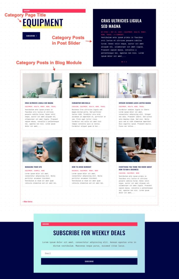 Download a FREE Category Page Template for Divi's Print Shop Layout Pack