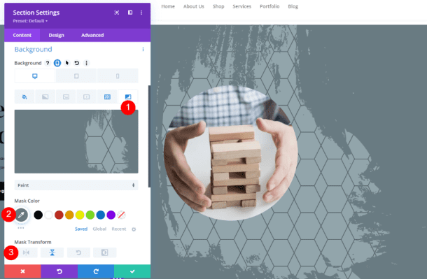 How To Use Divis Background Mask And Pattern Transform Settings
