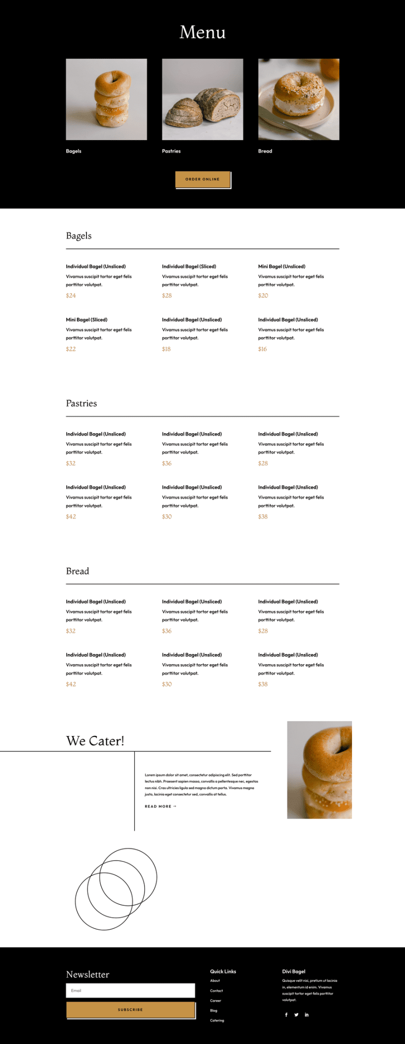 Get a FREE Bagel Shop Layout Pack for Divi