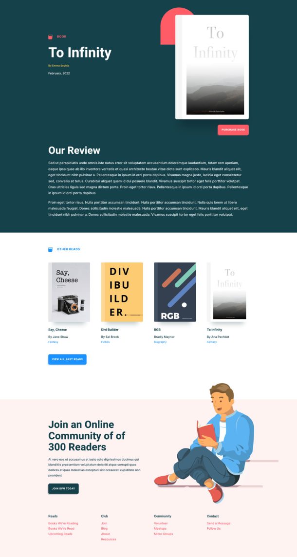 Get a FREE Book Club Layout Pack for Divi