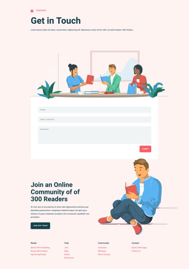 Get a FREE Book Club Layout Pack for Divi