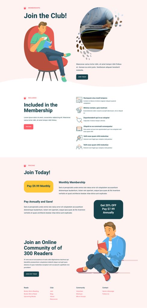 Get a FREE Book Club Layout Pack for Divi