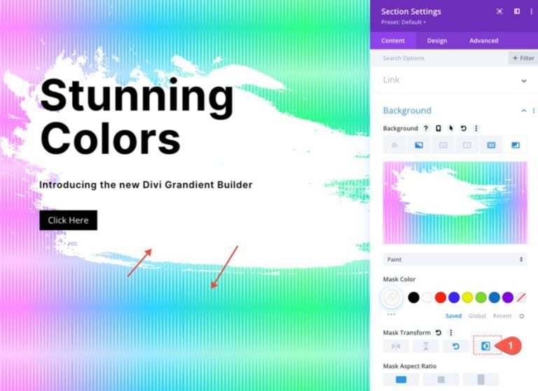 How to Combine Divi's Background Gradient Builder, Masks and Patterns