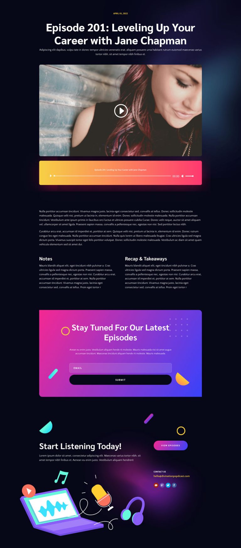 Get a FREE Podcaster Layout Pack for Divi