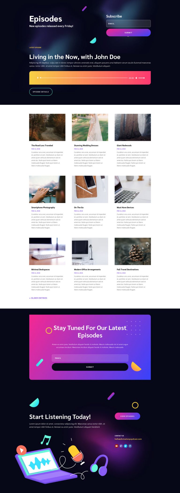 Get a FREE Podcaster Layout Pack for Divi