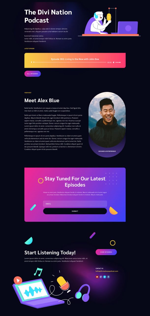 Get a FREE Podcaster Layout Pack for Divi