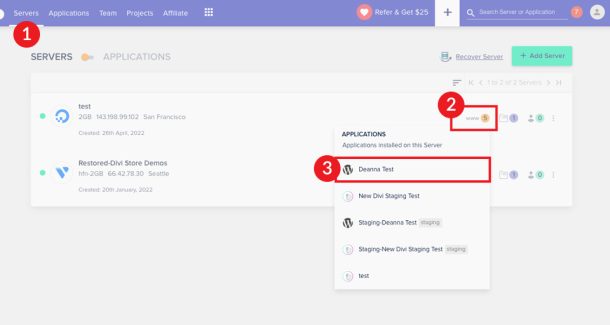 How to Use the Staging and Cloning Tools on Cloudways Divi Hosting
