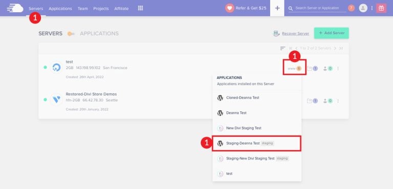 How to Use the Staging and Cloning Tools on Cloudways Divi Hosting