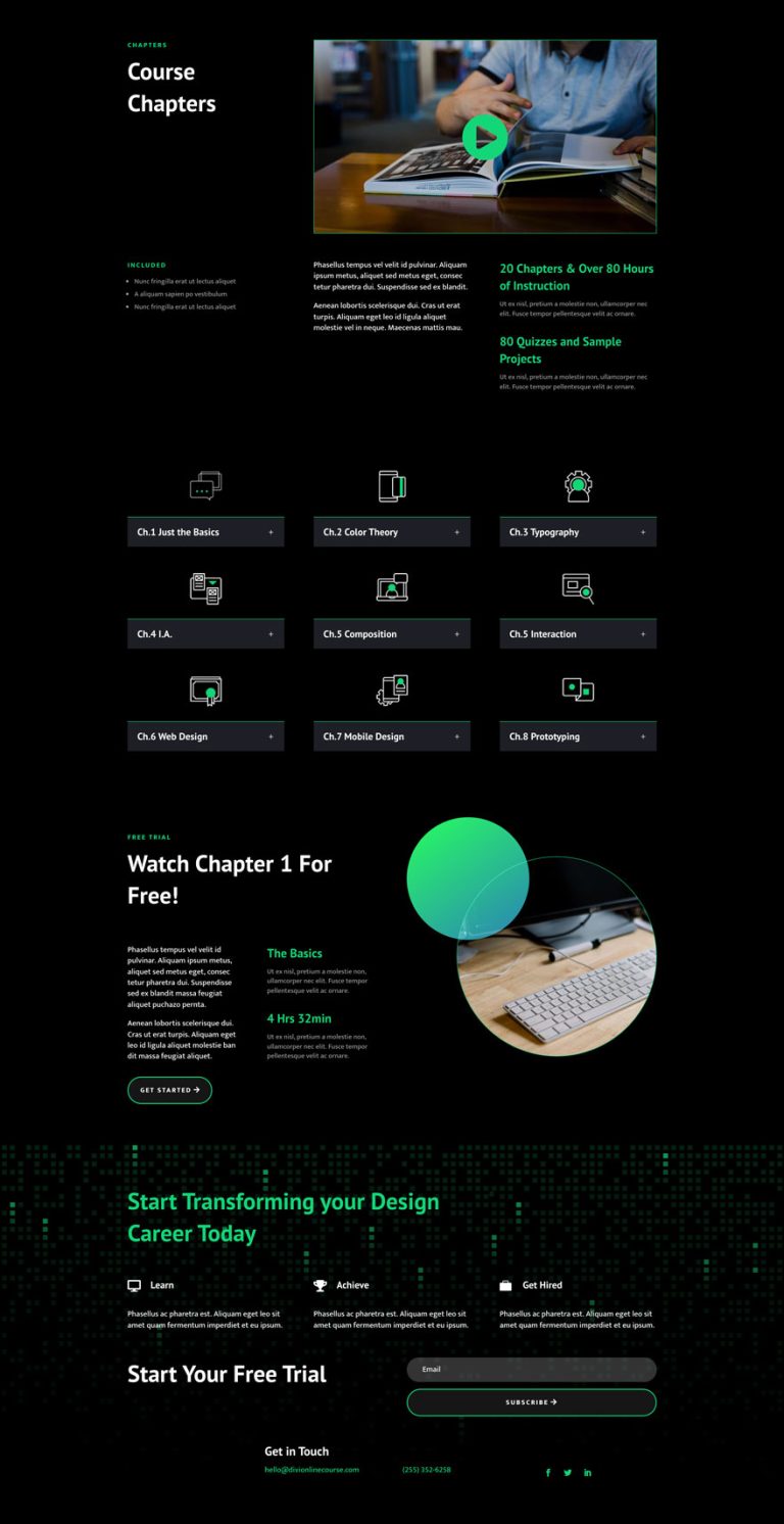 Get a FREE Online Course Layout Pack for Divi