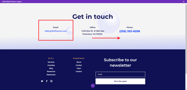 How to Include a Contact Form in Your Divi Footer