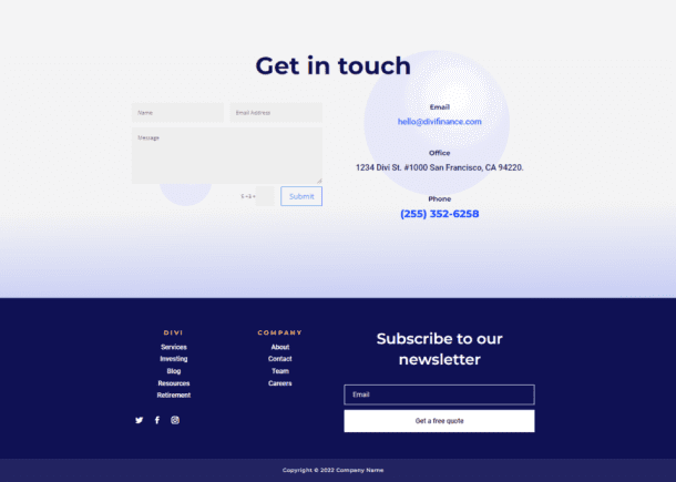 How to Include a Contact Form in Your Divi Footer