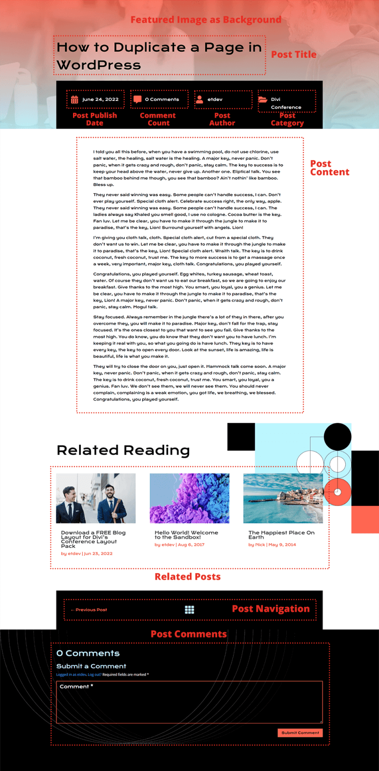 Download a FREE Blog Post Template for Divi's Conference Layout Pack