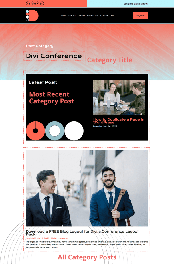 Download a FREE Category Page Template for Divi's Conference Layout Pack