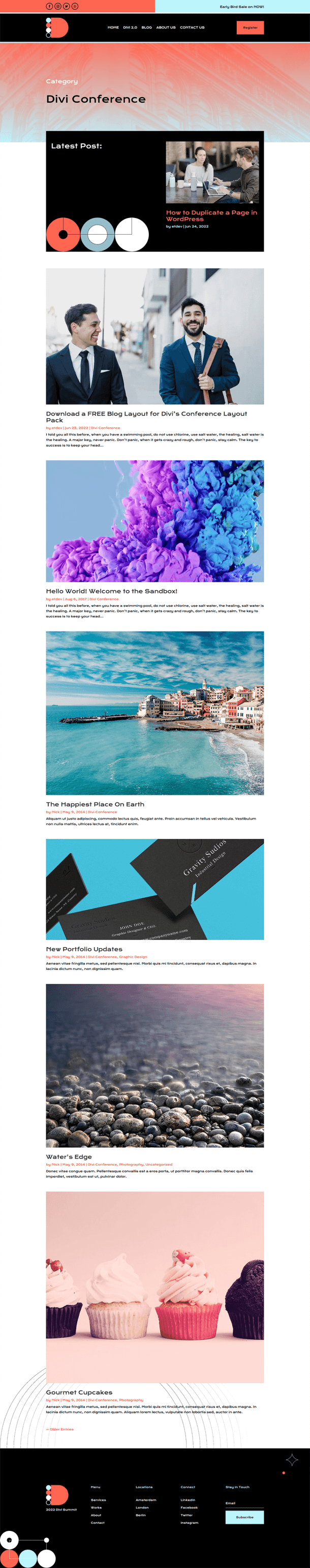 Download a FREE Category Page Template for Divi's Conference Layout Pack