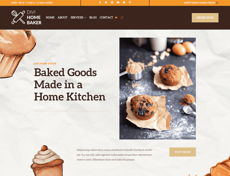 Download a FREE Header & Footer for Divi's Home Baker Layout Pack