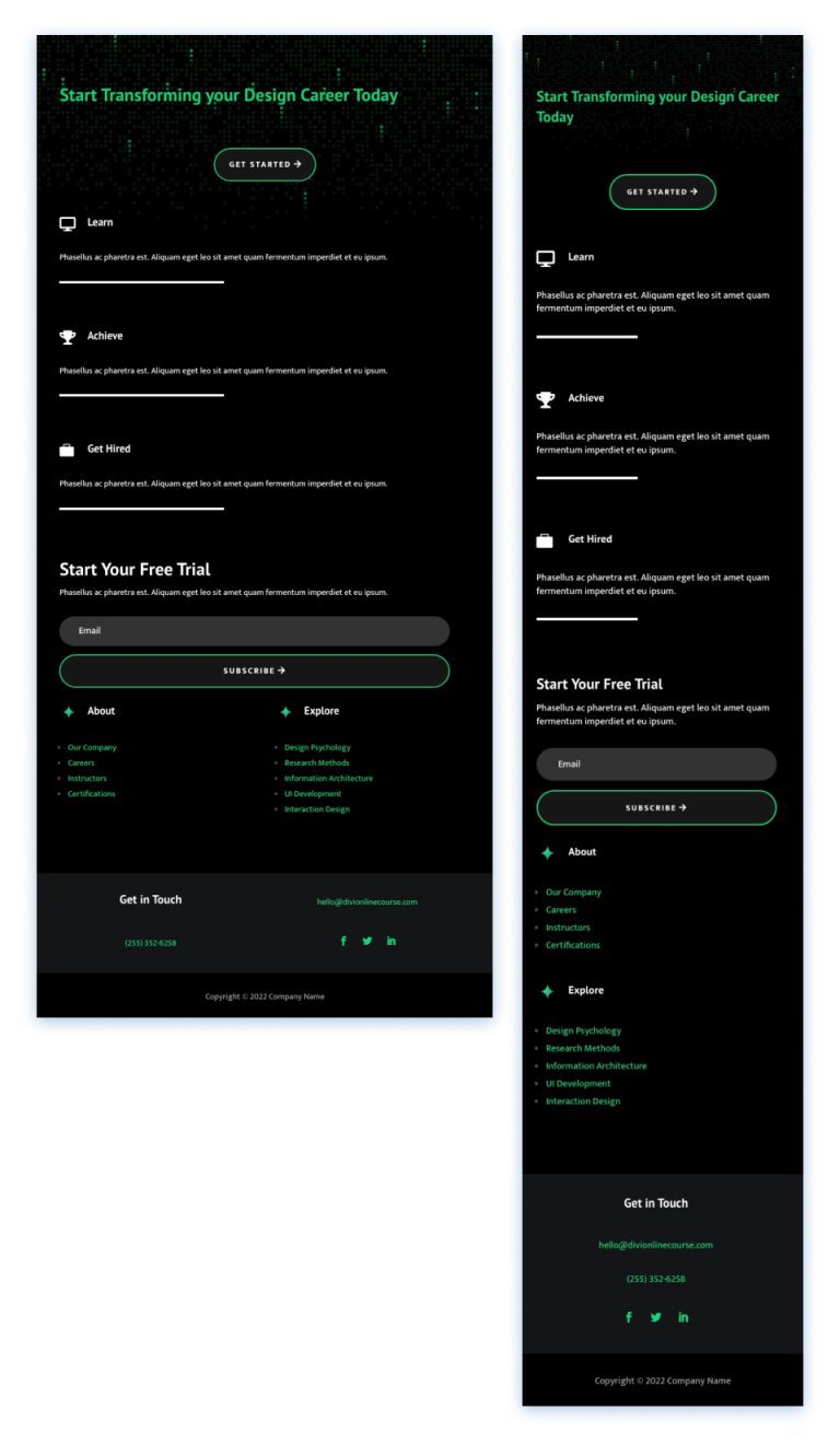 Download a FREE Header and Footer Template for Divi's Online Course ...