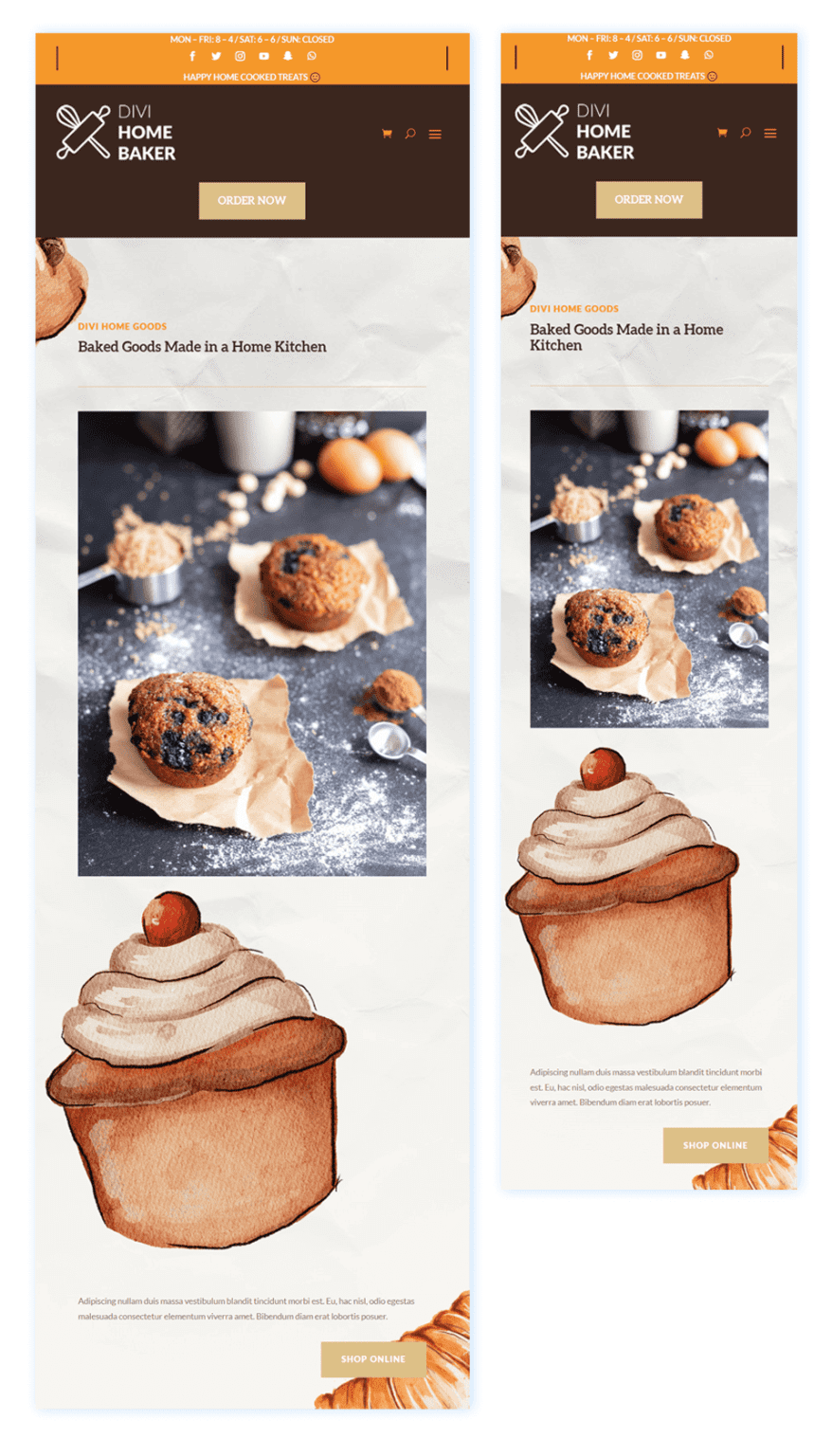 Download a FREE Header & Footer for Divi's Home Baker Layout Pack