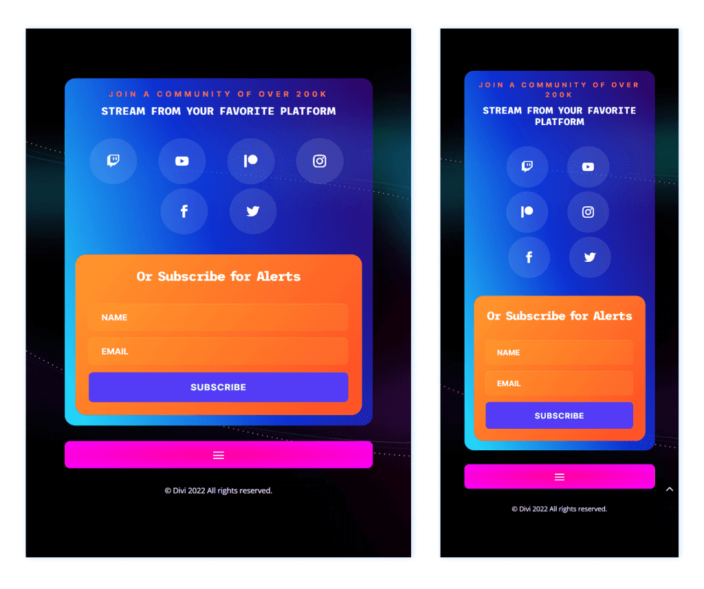 Download a FREE Header & Footer for Divi's Streamer Layout Pack