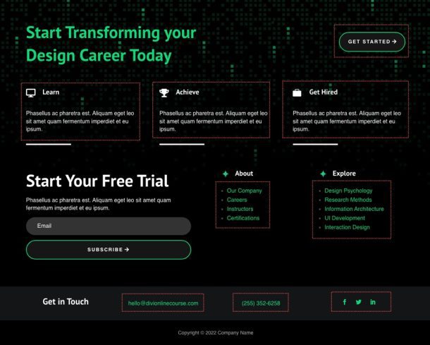 Download a FREE Header and Footer Template for Divi's Online Course ...
