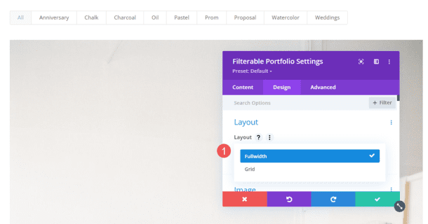 Using a Fullwidth Layout vs Grid in Divi's Filterable Portfolio Module