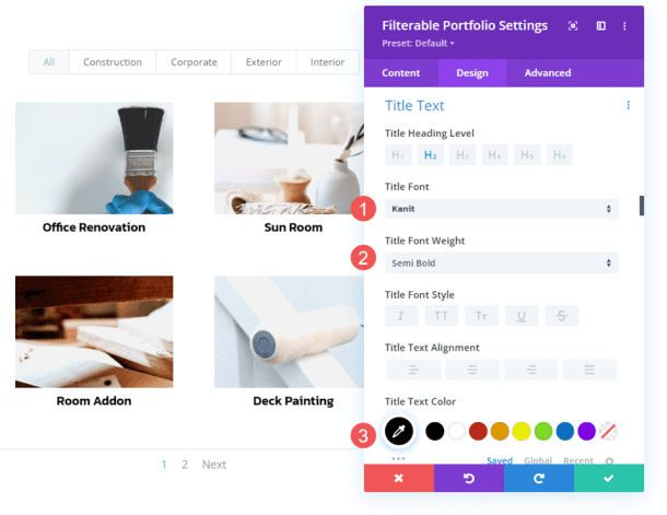 How to Style the Category Filter in Divi's Filterable Portfolio Module