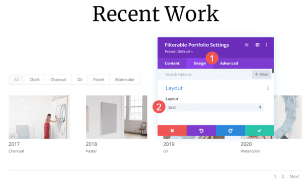 Using A Fullwidth Layout Vs Grid In Divis Filterable Portfolio Module