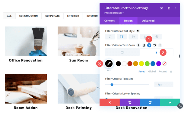 How to Style the Category Filter in Divi's Filterable Portfolio Module