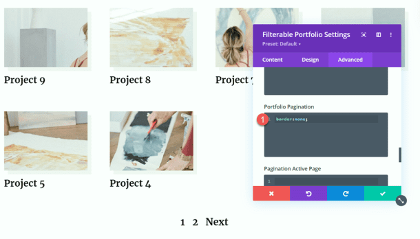 How to Style the Pagination in Divi's Filterable Portfolio Module