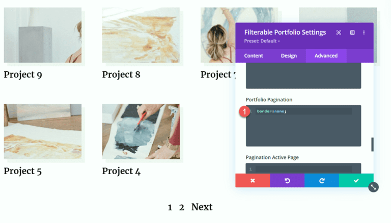 How to Style the Pagination in Divi's Filterable Portfolio Module