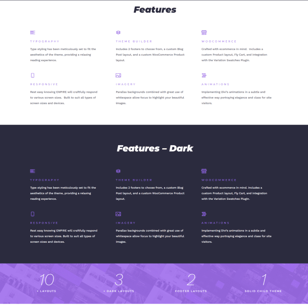 EMPIRE - Divi Child Theme Overview