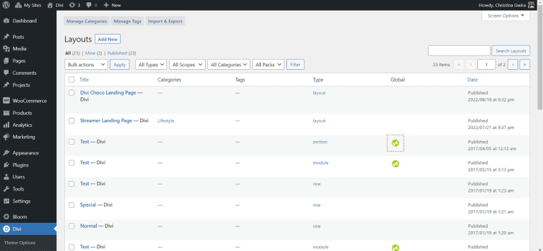 How to Access Different Libraries in Divi