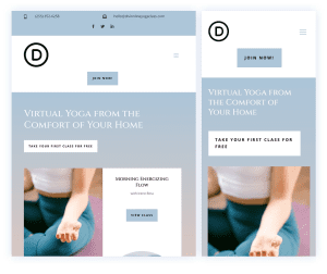 Download a FREE Header & Footer for Divi's Online Yoga Layout Pack