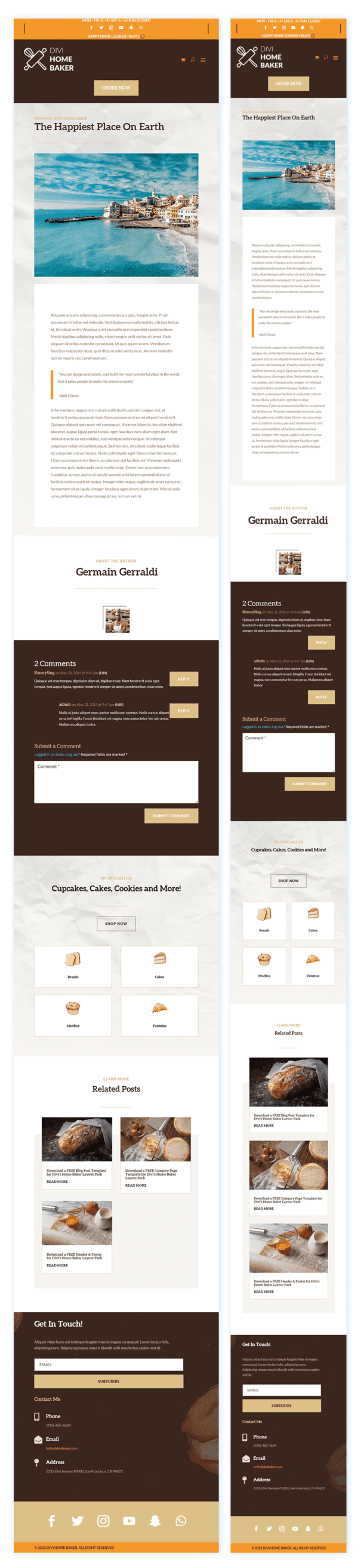 Download a FREE Blog Post Template for Divi's Home Baker Layout Pack
