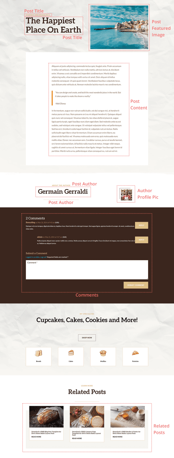 Download a FREE Blog Post Template for Divi's Home Baker Layout Pack