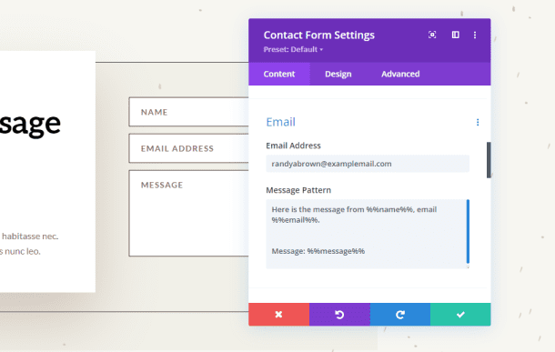 How to Create a Message Pattern in Your Divi Contact Form Module