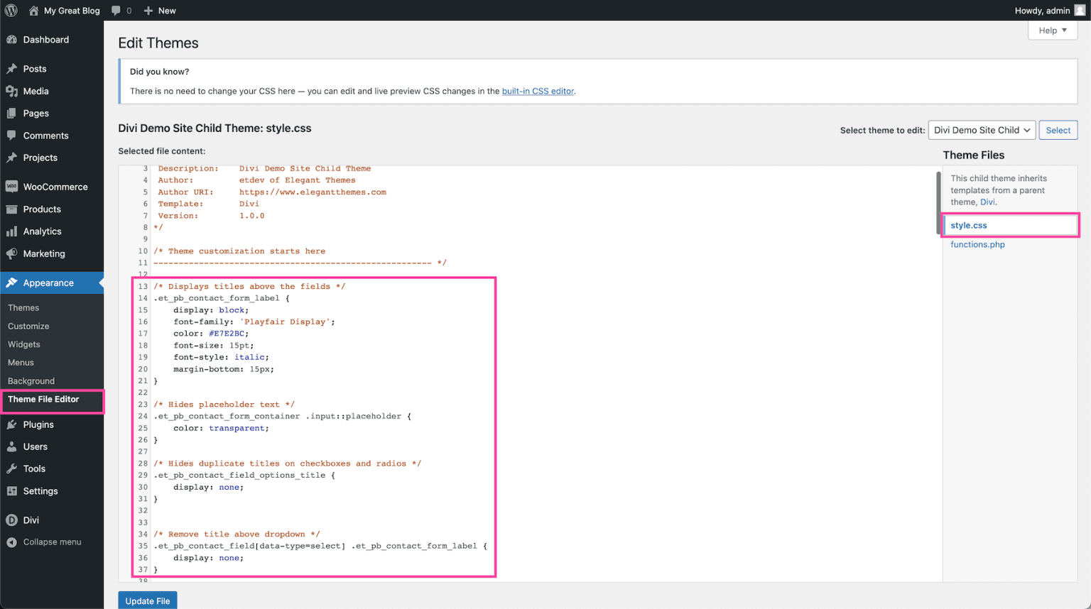 How to Add Labels Above the Fields in Divi's Contact Form Module