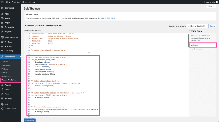 How to Add Labels Above the Fields in Divi's Contact Form Module