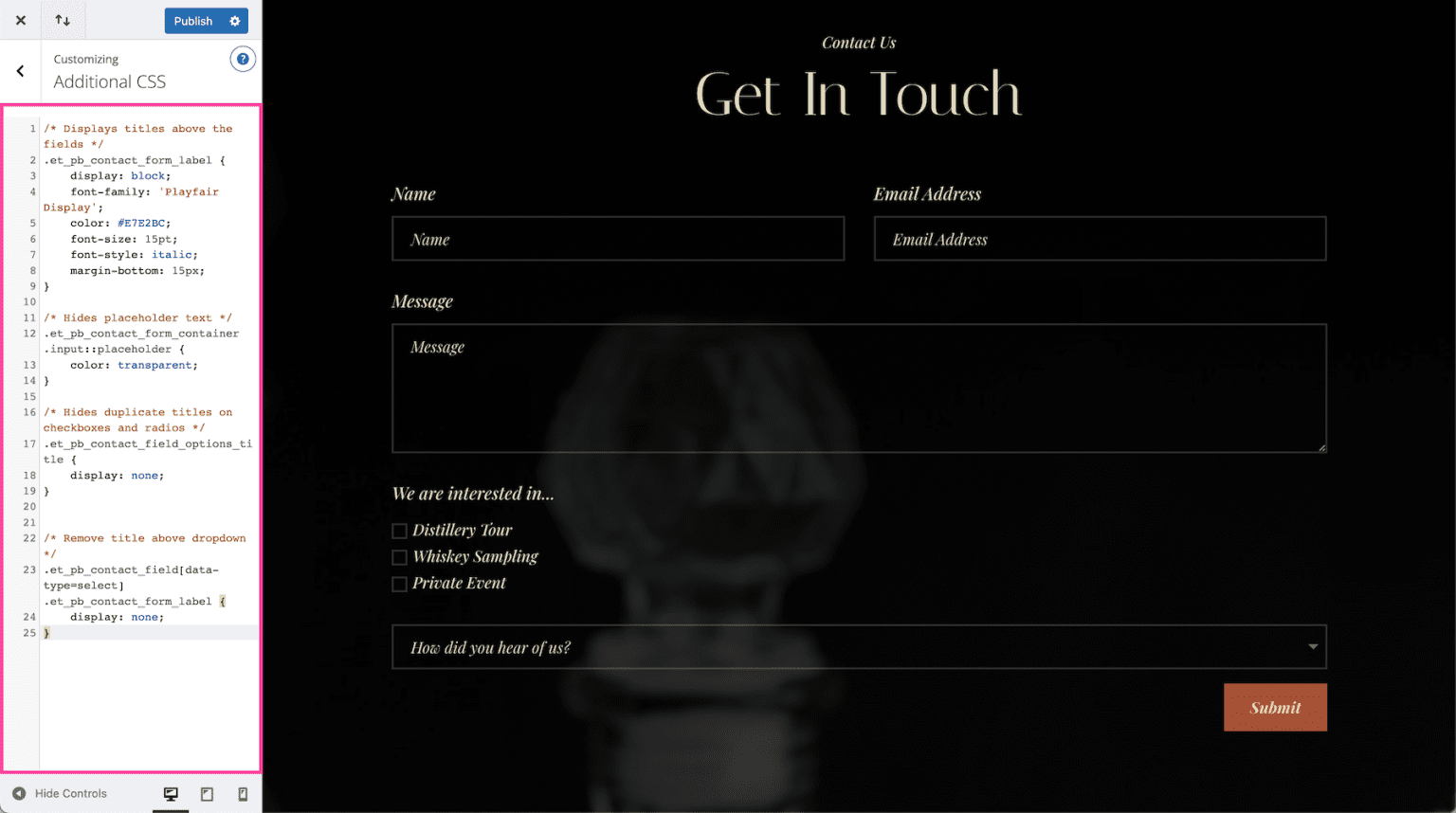 How to Add Labels Above the Fields in Divi's Contact Form Module