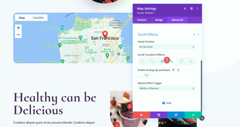 How to Expand Your Map Module on Scroll with Divi's Scroll Effects