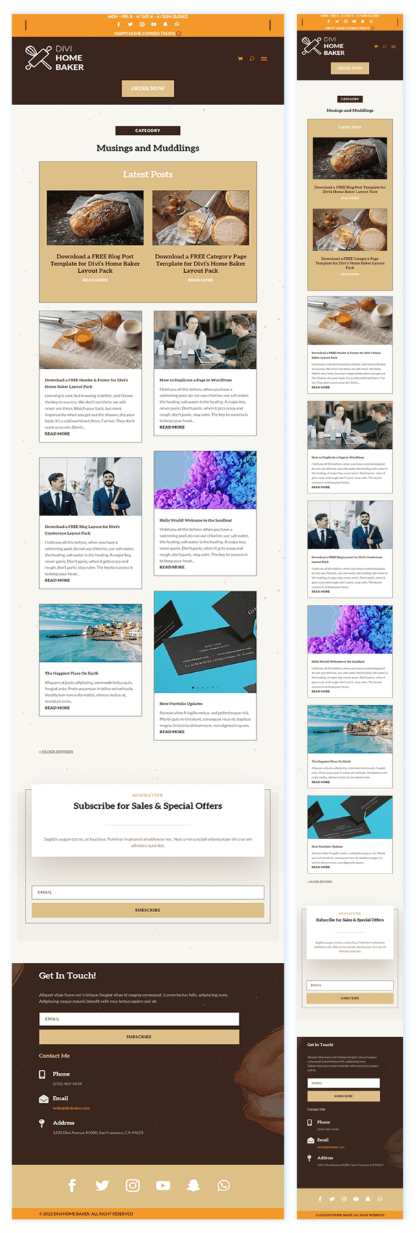 Download a FREE Category Page Template for Divi's Home Baker Layout Pack