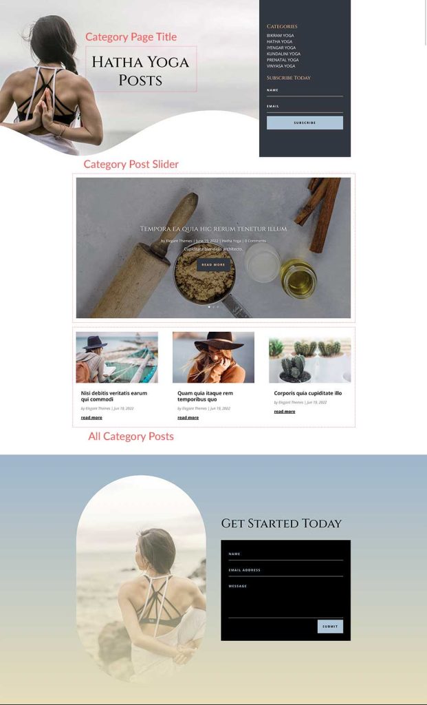 Download a FREE Category Page Template for Divi's Online Yoga Layout Pack