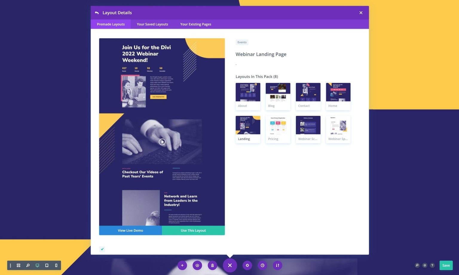 Get a FREE Webinar Layout Pack for Divi