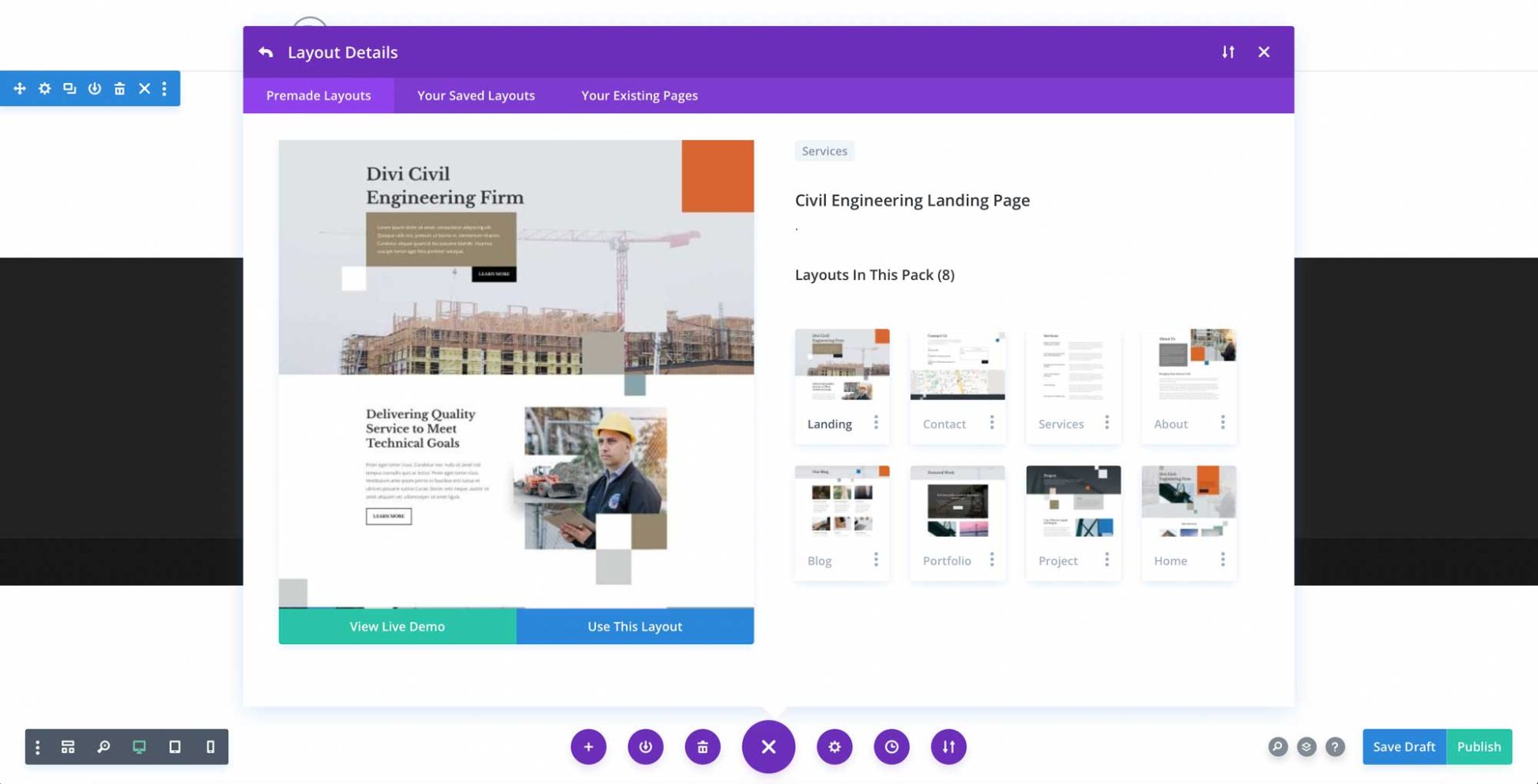 Get a Free Civil Engineering Firm Layout Pack for Divi