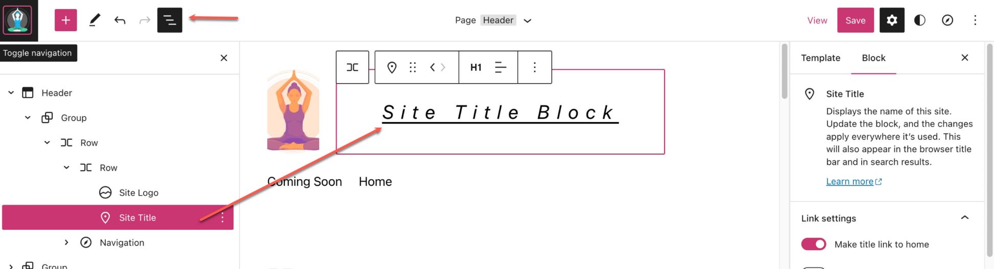 How to Use the WordPress Site Title Block