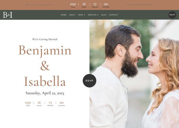 Download a FREE Header & Footer for Divi's Wedding Invitation Layout Pack
