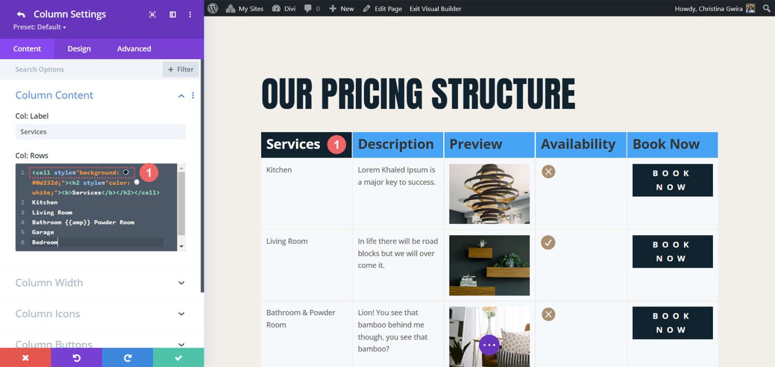 Divi Plugin Highlight: Table Maker