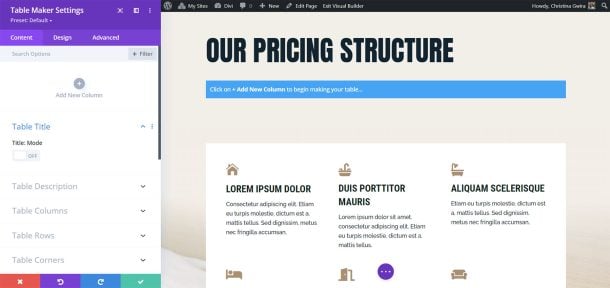 Divi Plugin Highlight: Table Maker