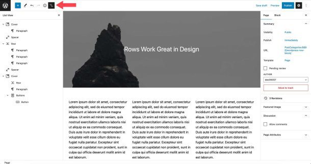 How to Use the WordPress Row Block