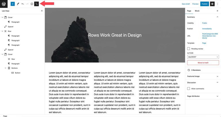 How to Use the WordPress Row Block